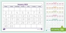 Editable 2023 Calendar - Printable Resources (teacher made)