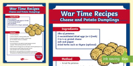 Wartime Recipe Booklet - WW2 Resources for KS2 - Twinkl