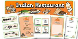 Indian Restaurant Role Play Menu With Prices - Twinkl - EYFS