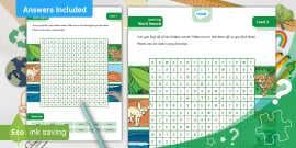 Animals Active Word Search Puzzle (teacher made) - Twinkl