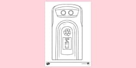 Recycling Bins Colouring Sheet | Colouring Sheets - Twinkl