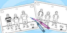 Rugby colouring pages- easy to download and print off.