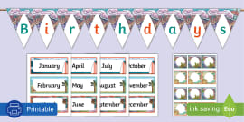 Under the Sea Themed Classroom Birthday Chart Display Poster