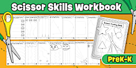 2D Shapes Scissor Skills Worksheets