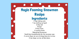 Snowman Pop Recipe (teacher made) - Twinkl