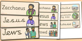 Zacchaeus the Tax Collector Bible Story Display Posters - poster