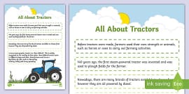Label the Tractor Activity Sheet, Tractors (teacher made)