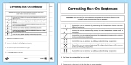 Correcting Run-on Sentences Adding Commas and Conjunctions