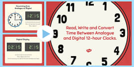 24-Hour Digital Clock Flash Cards (teacher made)