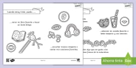 Hojas para Colorear- Estrategias para controlar la Ira - "Mis Emociones
