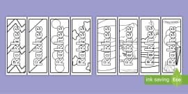 FREE! - Toby Name Simple Colouring Bookmarks (teacher made)