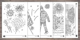 FREE! - Fireworks Mindfulness Colouring Pages - Twinkl