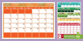 2021-2022 Month at a Glance Calendar (teacher made)