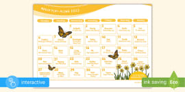 October Play-Along Calendar (2022) (Teacher-Made) - Twinkl