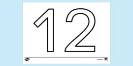 FREE! - Number 12 Colouring Page | Colouring Sheets - Twinkl