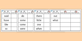 Phase 4 High Frequency Words Writing Practice Worksheets - phase