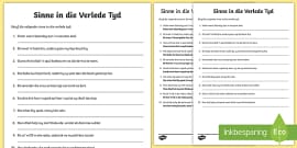 Verlede Tyd Werkkaarte | Skryf sinne in die verlede tyd