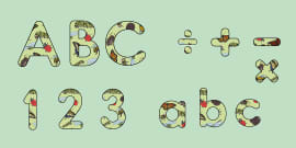 Boho Theme Bulletin Board Letters and Numbers (teacher made)