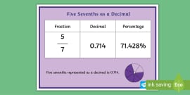 👉 Four Fifths as a Decimal Display Poster (teacher made)