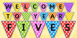 Welcome to Year 5 Display Banner (teacher made) - Twinkl