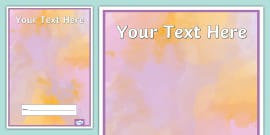 Watercolour Editable Book Cover Pack (teacher made) - Twinkl