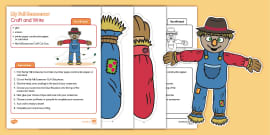 Scarecrow Split Pin Craft Halloween teaching resource Twinkl