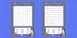 Burns Night Word Mat