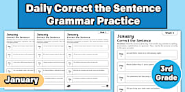 Third Grade December Daily Correct the Sentence Grammar