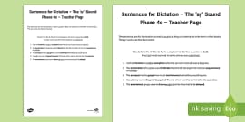 er Phonics Sentences Dictation Activity - Primary Resources