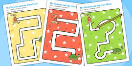 The Tortoise and The Hare Page Borders - writing template