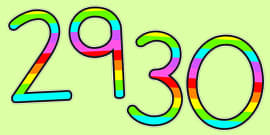 FREE! - Stripey Rainbow Display Numbers (teacher made)