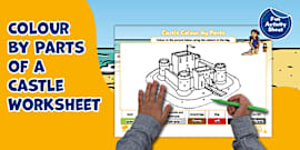 Parts of a Castle Labelling Worksheet - Teaching Resource