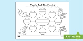 KS2 Blue Monday Mindfulness Colouring (teacher made)