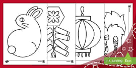 2023 Year of the Rabbit Colouring Page | Twinkl - Twinkl