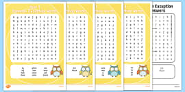 Word Search Pack For Kids Year 2 Common Exception Words U+1F4C4U+1F440