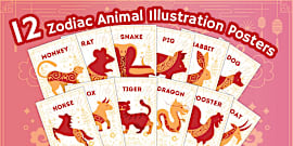 Animals of the Zodiac in Mandarin Flashcards