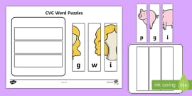 CVC Word Picture Puzzles Mixed (teacher made)