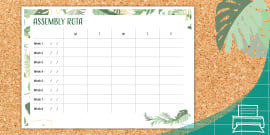 * NEW * Blank Rota | Staffroom Noticeboard | Classroom Display | Tropical