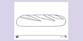 FREE! - Baguette Colouring Sheet | Colouring Sheets - Twinkl