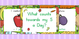 'What Counts Towards My 5 A Day?' Poster | 5 A Day Poster