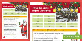 Twas the Night Before Christmas Vocabulary Cards | Holidays