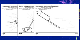 Bonfire Night Maze Pencil Control Activity Sheets | Twinkl