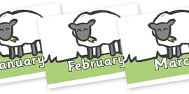 Months of the Year on Sheep (teacher made) - Twinkl