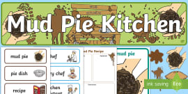 Autumn Pine Cone Pie Mud Kitchen Recipe Booklet - EYFS