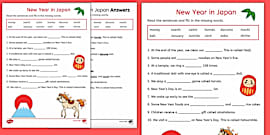 Japanese New Year Quiz Cards English お正月 クイズカード 英語版
