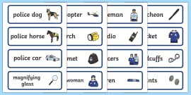 Police Role Play Word Cards (teacher made)