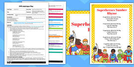 Superheroes Number Rhyme Poster (teacher made) - Twinkl