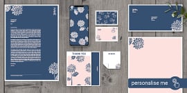 Modern Blue Stationery Set (teacher made) - Twinkl