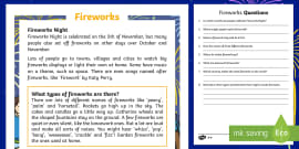 Fireworks Go Bang Worksheet / Worksheet (teacher made)