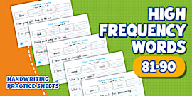 High Frequency Words 1-10